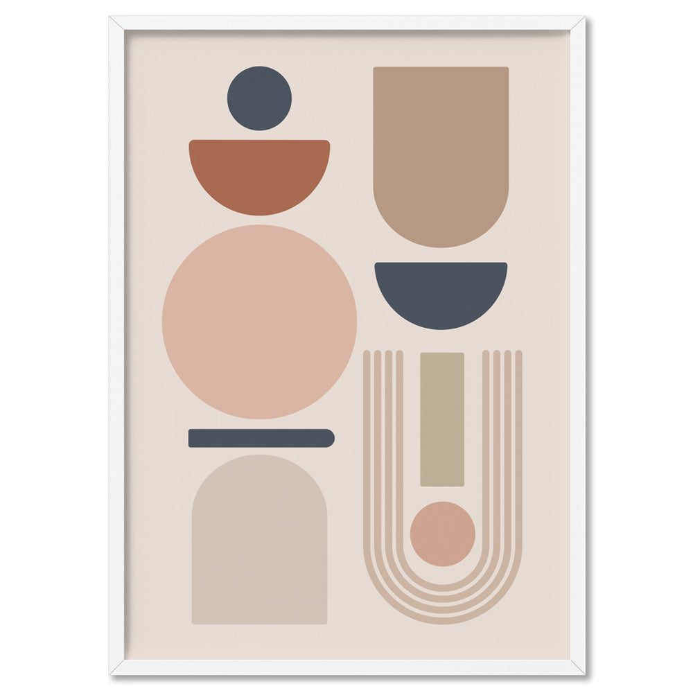 Mid Century Abstract Print. Geometric Pastel Shape Poster – Print and ...