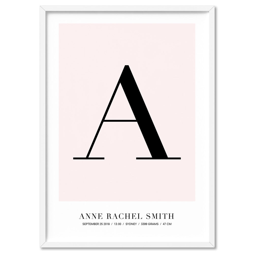 Custom Alphabet Nursery Wall Art. Initial Name Poster Print – Print and ...
