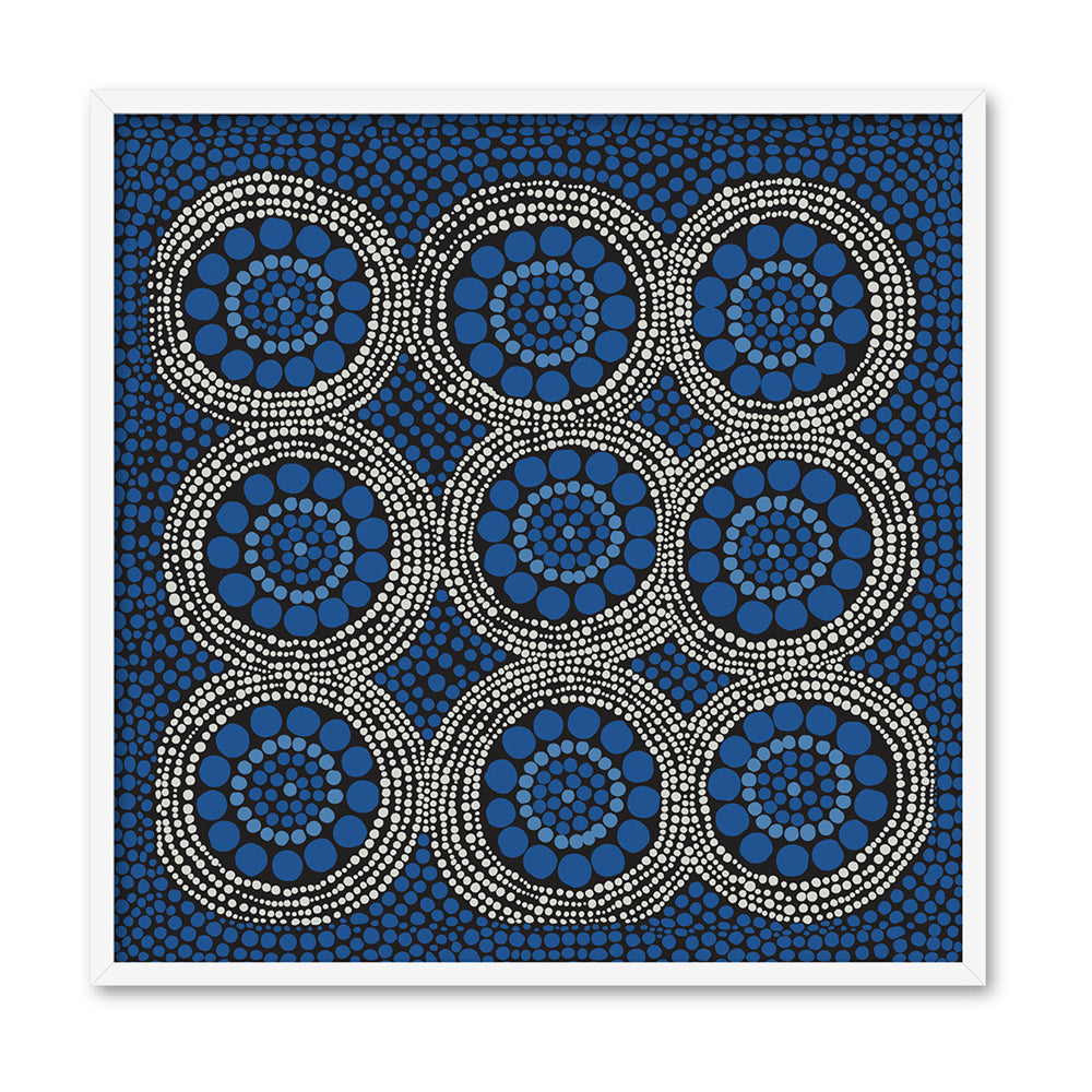 Aboriginal Art Print. Wallan Rain Blue Indigenous Wall Art – Print and ...