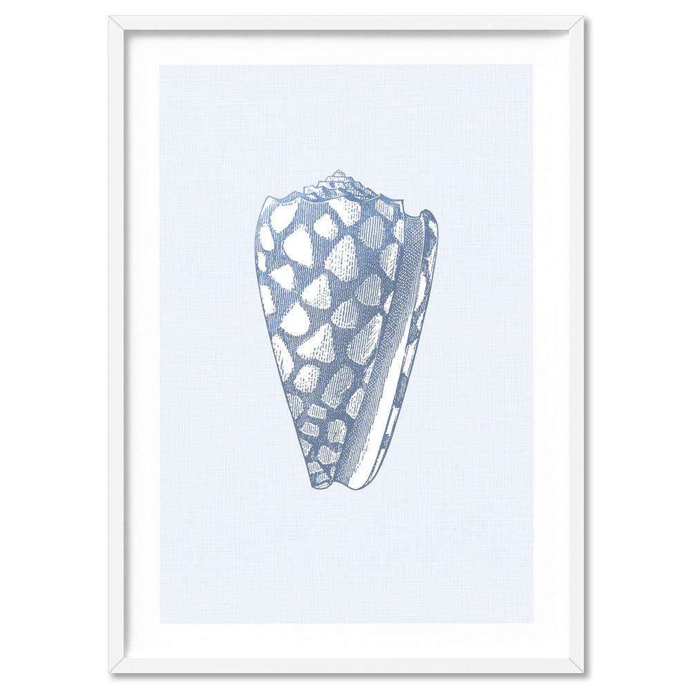 Coastal Wall Art Print. Sea Shell Poster. Cone Shell Blue – Print and ...