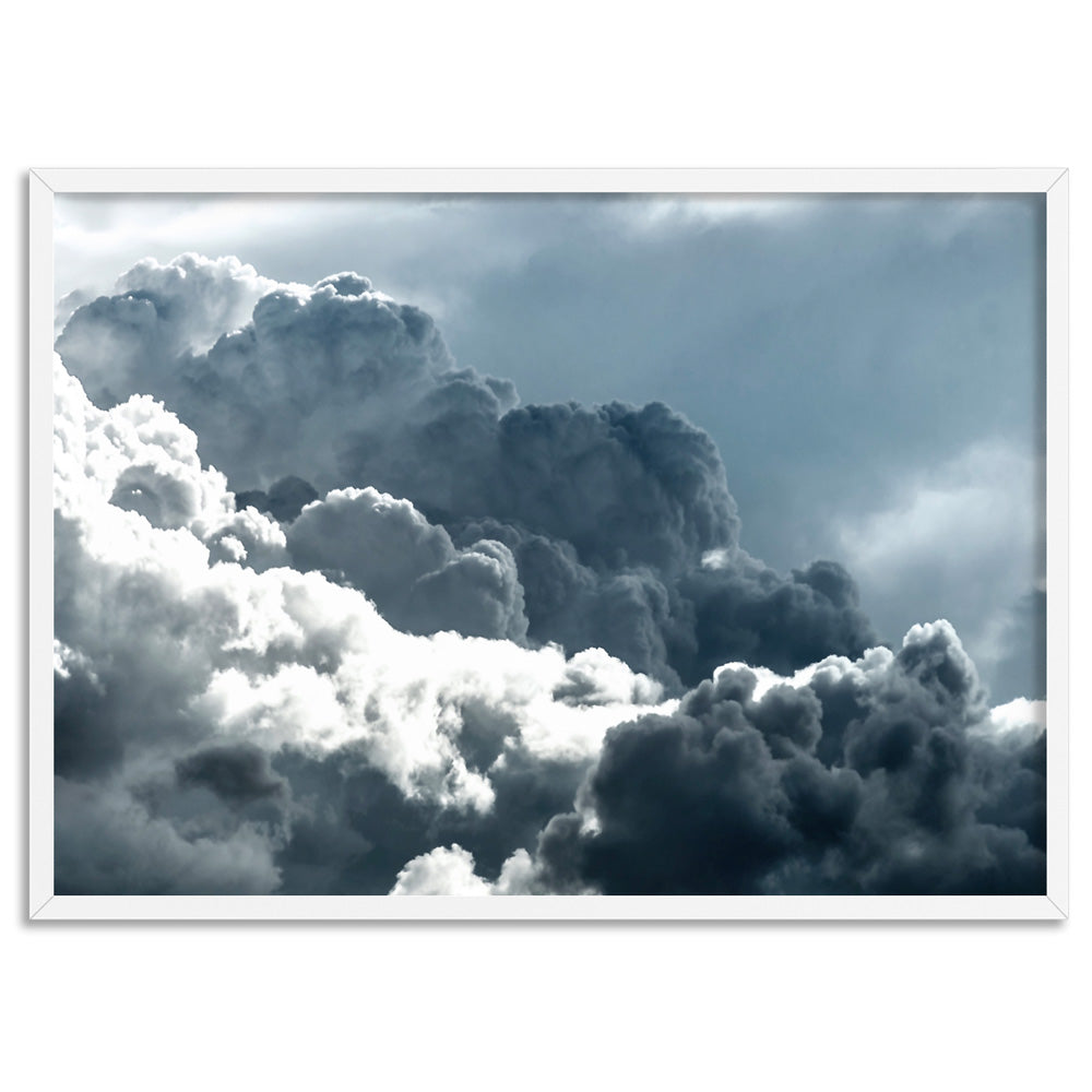 Blue Clouds Wall Art Print. Dramatic Stormy Sky Poster – Print and Proper®