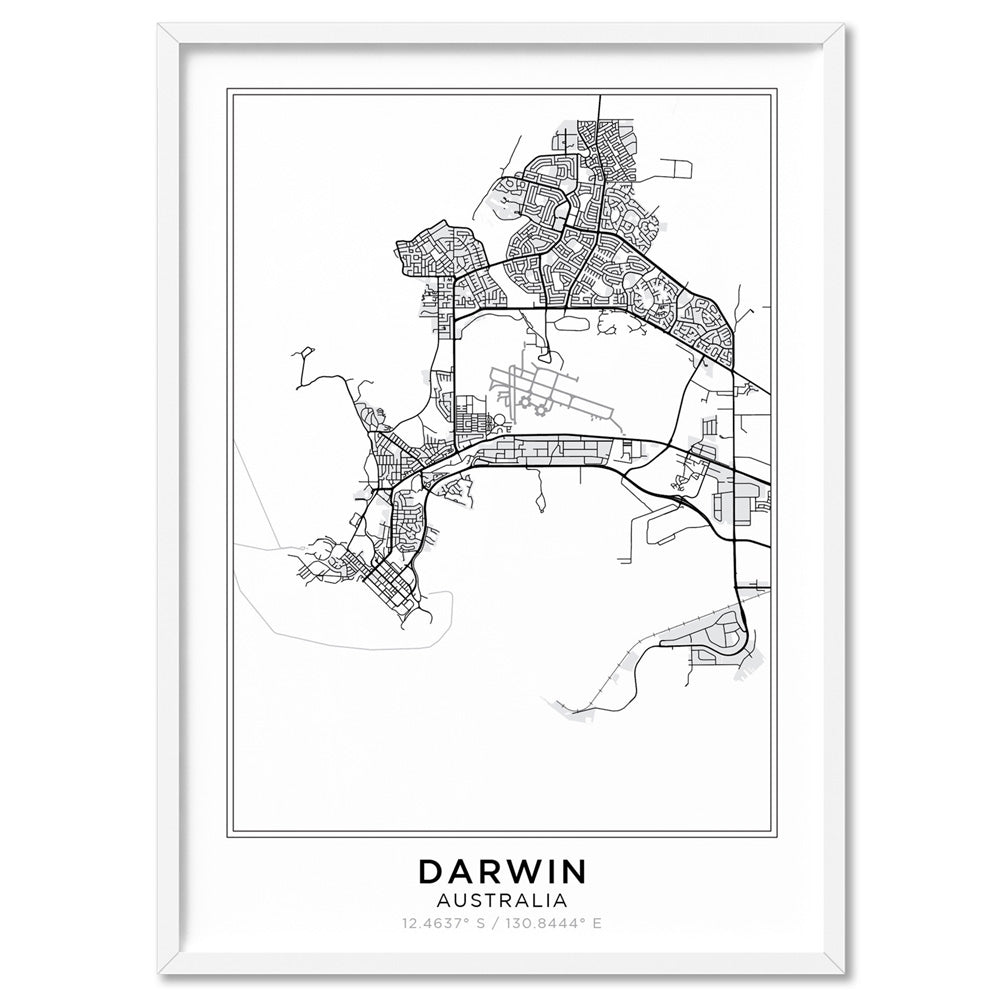Darwin City Map Art Print. Custom Street Map Poster – Print and Proper®