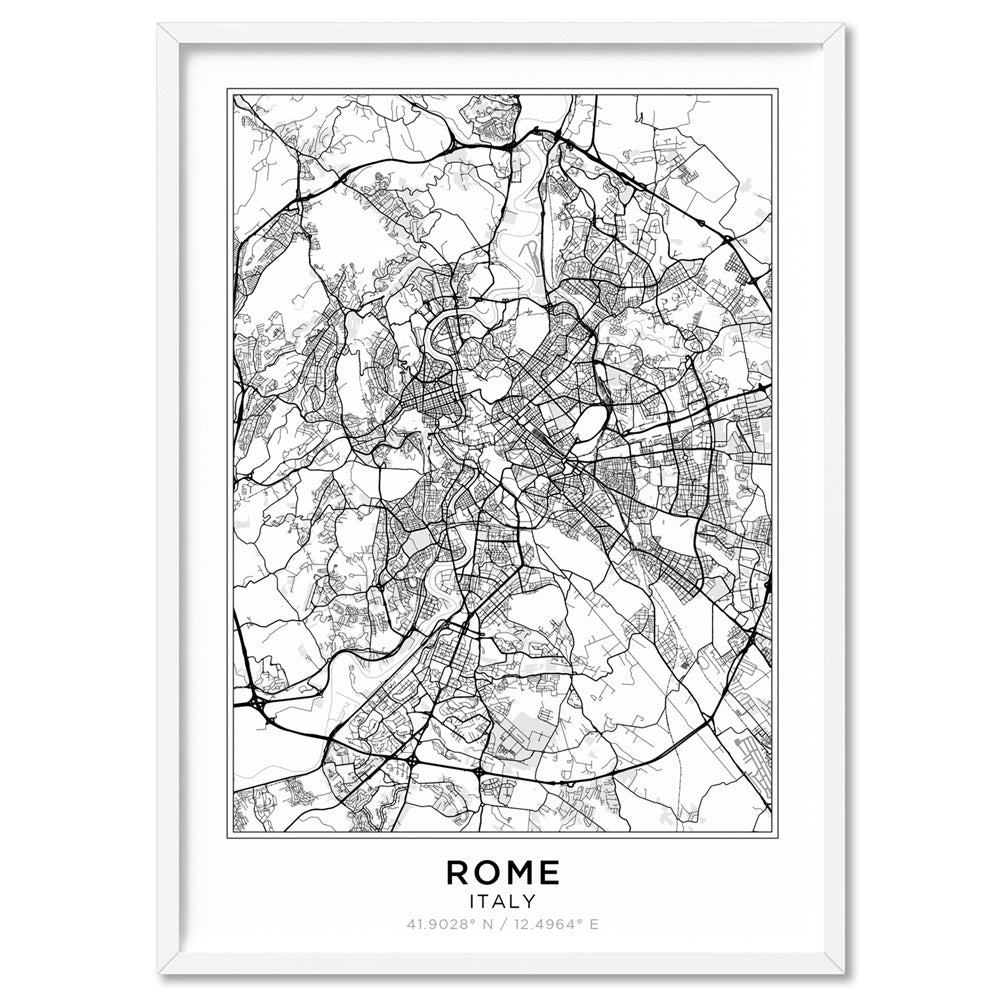 Rome Street Map Print Poster. Custom City Art Printed Poster – Print ...