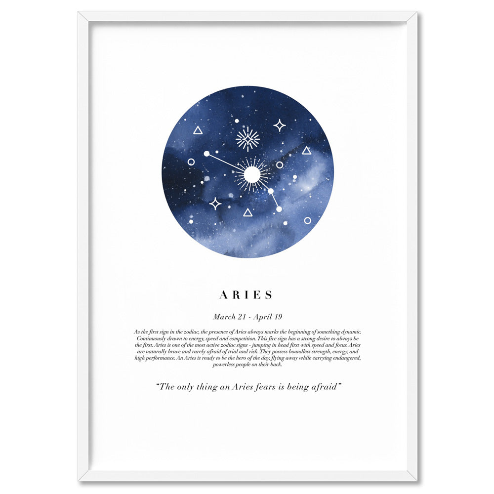 Aries Zodiac Print. Watercolour Circle Constellation Poster – Print and ...