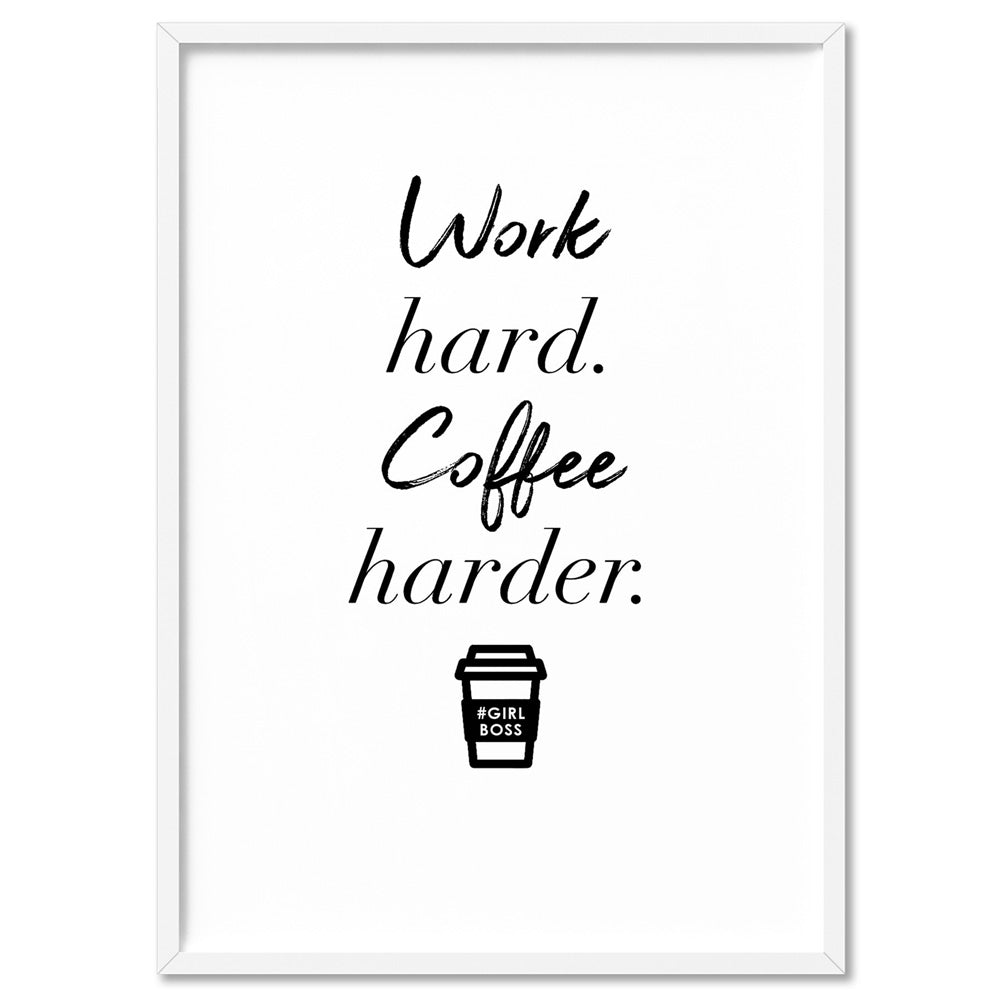 Work Hard Coffee Harder Quote Print. Kitchen Office Poster – Print and ...