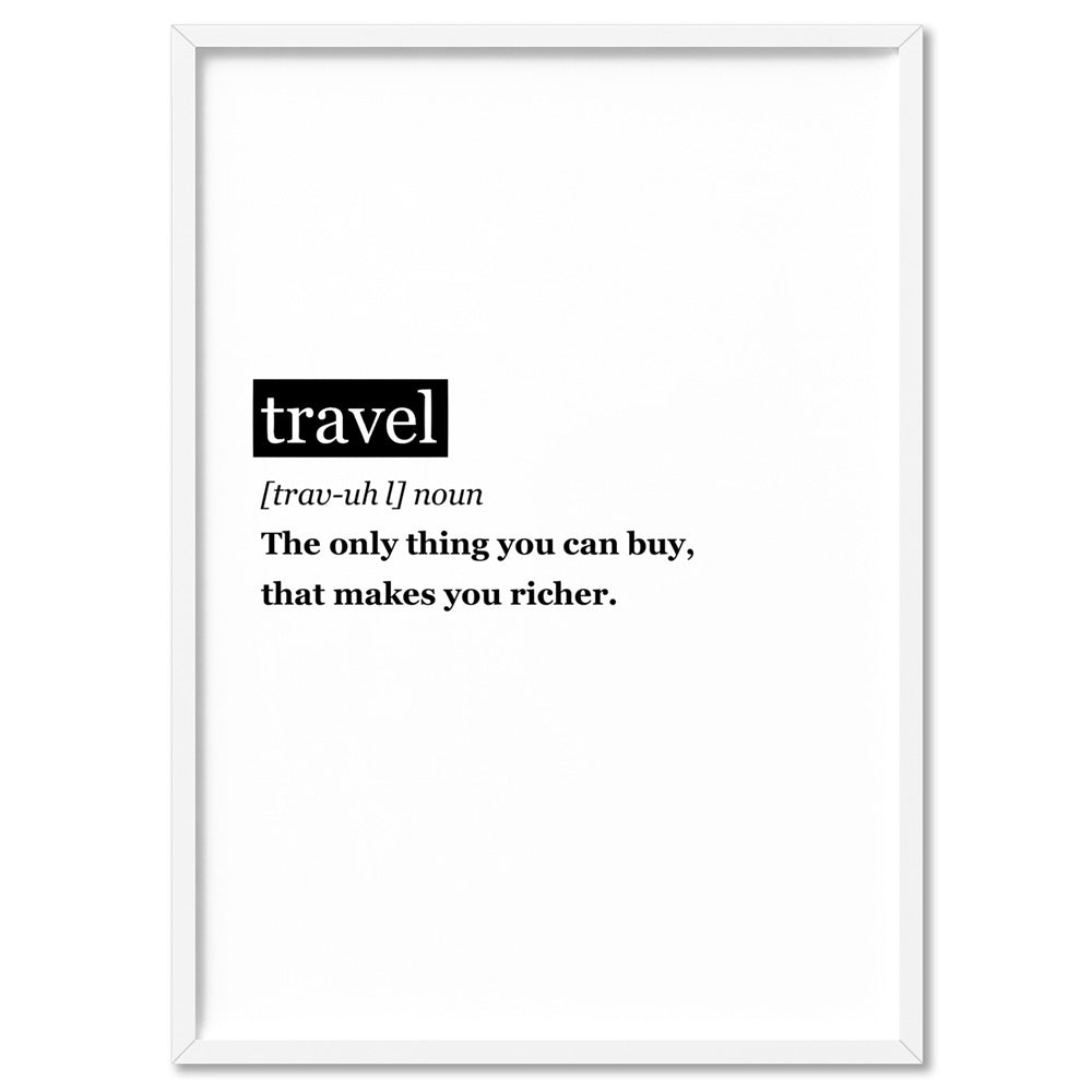 Travel Definition Wall Art Poster. Office or Living Space – Print and ...