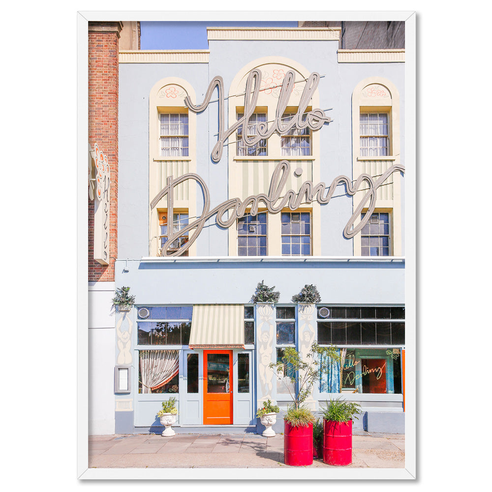 Hello Darling Cafe London Print. Pretty Terrace & Street Art – Print ...